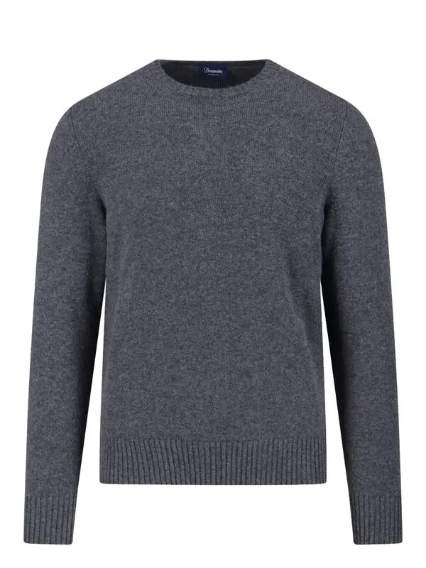 DRUMOHR 100% Cashmere Crewneck Sweater - Grey