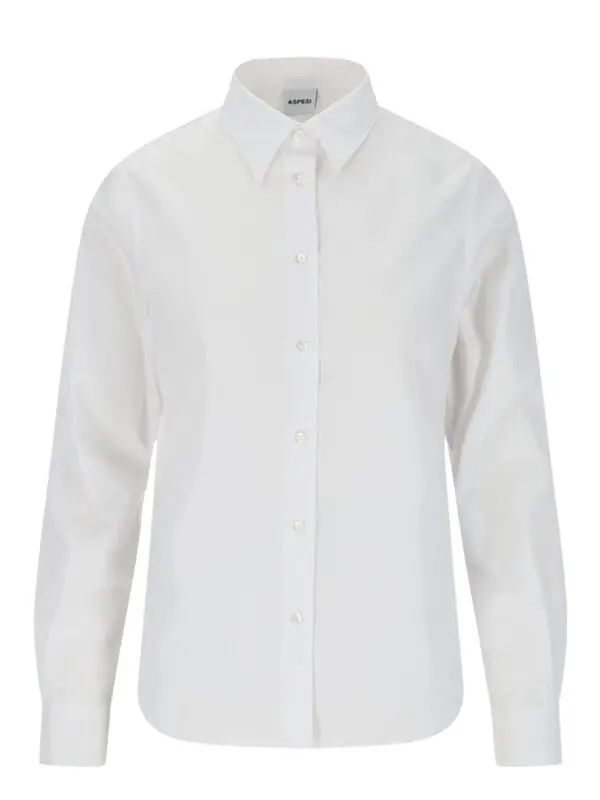 Aspesi Classic Button-up Shirt With Structured Collar And Button Cuffs - White