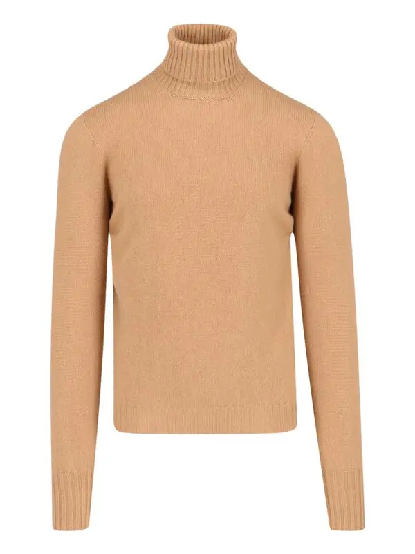 DRUMOHR 100% Cashmere Turtleneck Sweater - Brown
