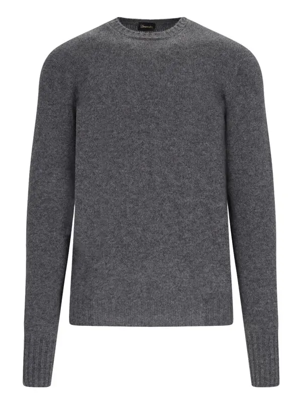 DRUMOHR 100% Cashmere High Neck Pullover - Grey