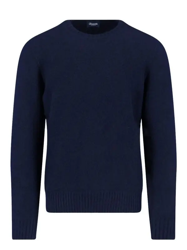 DRUMOHR 100% Cashmere Crewneck Sweater - Blue