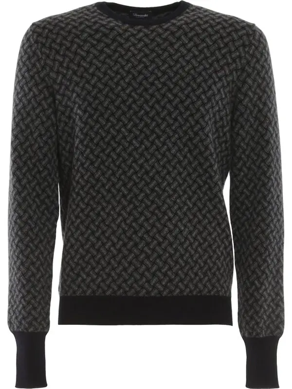 DRUMOHR 100% Cashmere Crewneck Sweater - Navy
