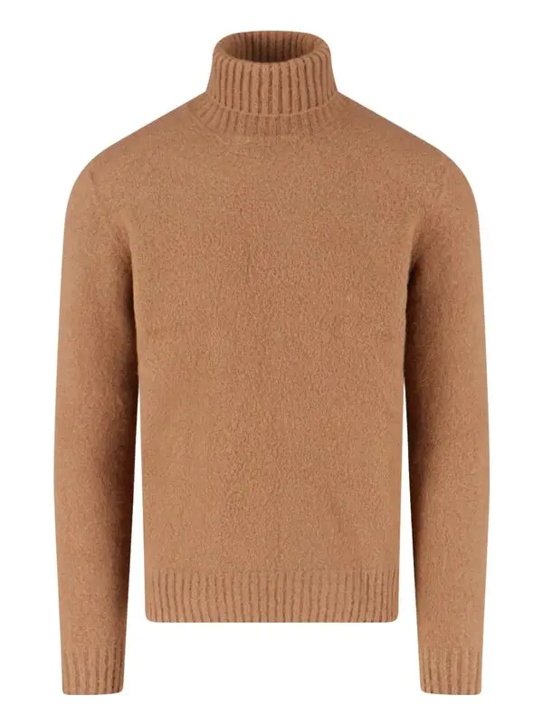 DRUMOHR 100% Lambswool Crewneck Sweater - Brown