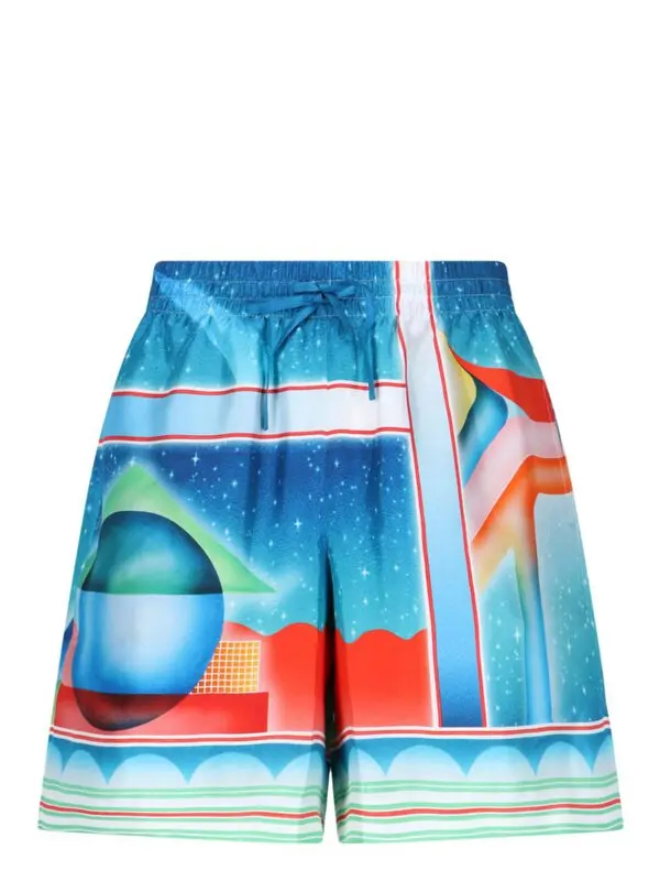 Casablanca Printed Wide Leg Trousers - Multicolour