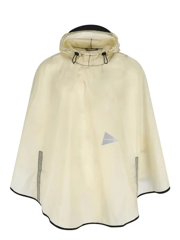 AND WANDER Hooded Rain Poncho - White