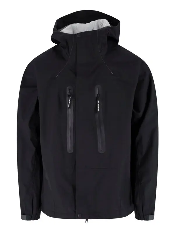 AND WANDER 100% Nylon Zip-up Anorak Jacket - Black