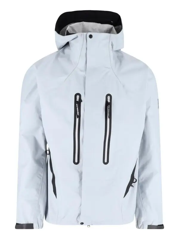 AND WANDER Hooded Technical Shell Jacket - Grey