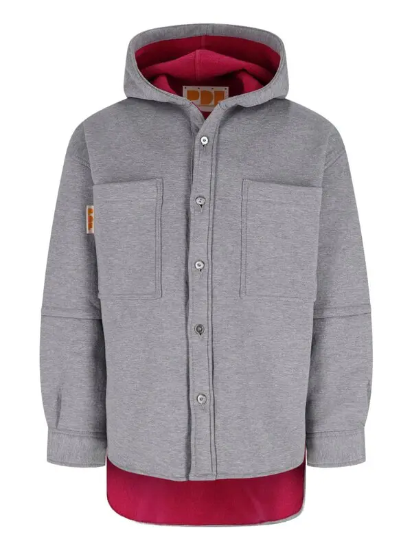 PDF Virgin Wool Blend Knit Sweater - Grey