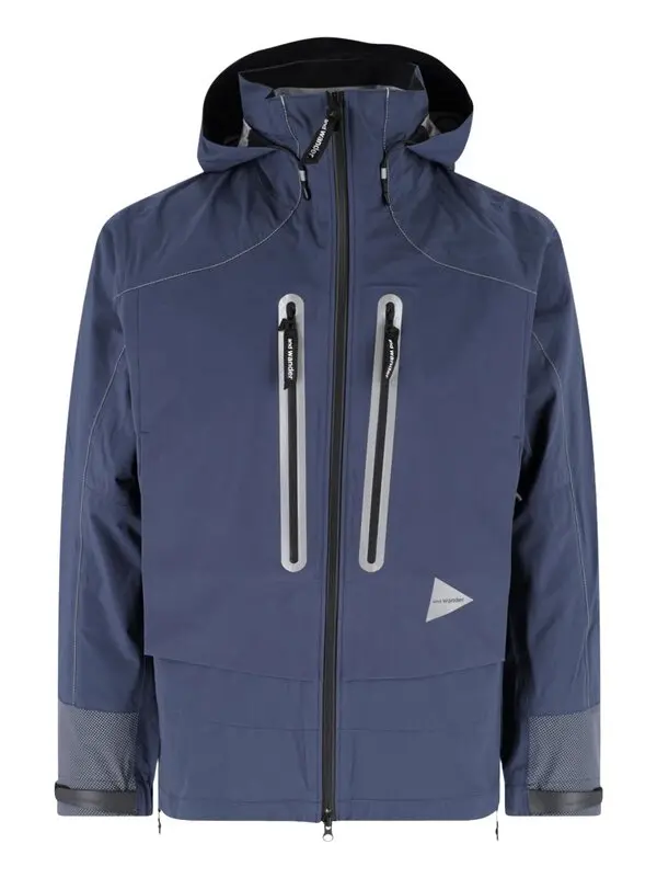 AND WANDER Nylon Zip-up Jacket - Blue