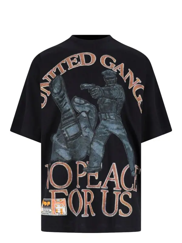 PDF Graphic Oversized T-shirt - Black