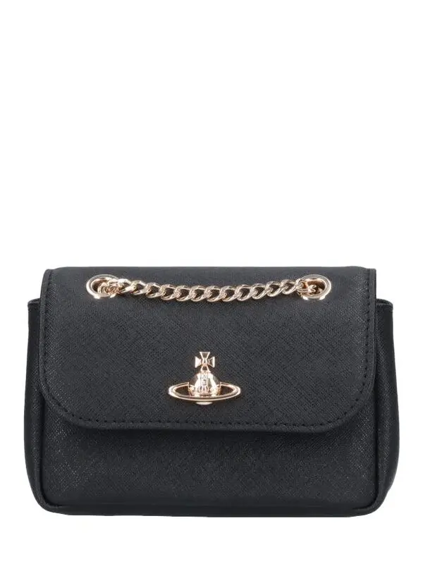 VIVIENNE WESTWOOD 100% Cow Leather Crossbody Bag - Black
