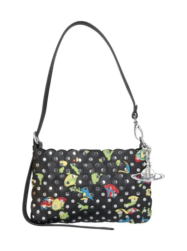 VIVIENNE WESTWOOD Studded Shoulder Bag With Orb Charm - Black
