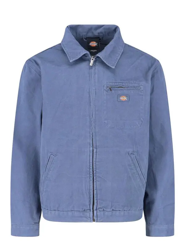 Dickies Zip Front Work Jacket With Pointed Collar - Blue