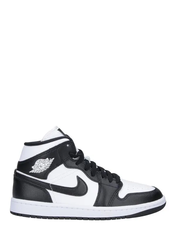 Nike Calfskin Leather Mid-top Sneakers - Black