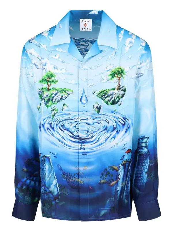 Casablanca Silk Camp-collar Shirt - Multicolour