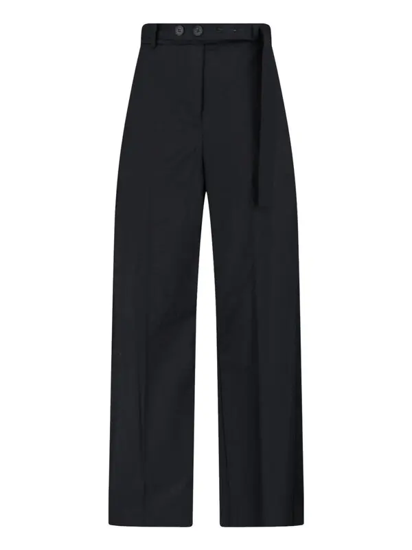 EUDON CHOI 100% Virgin Wool Tailored Trousers - Black