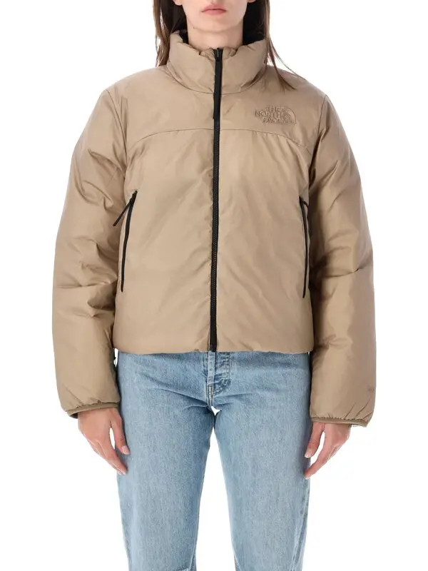 The North Face Cropped Puffer Jacket - Beige