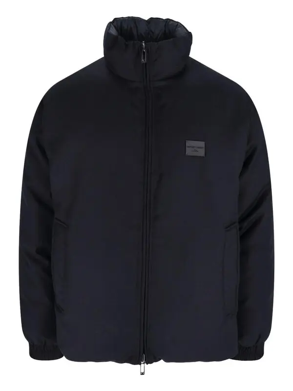 Emporio Armani Wool-blend Zip-up Jacket - Black