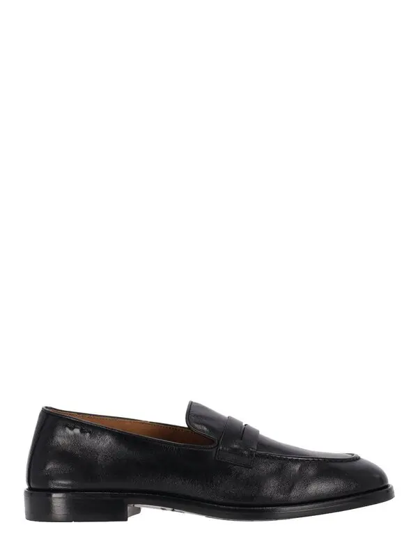ALEXANDER HOTTO Woven Leather Tassel Loafer Flat Shoes - Black
