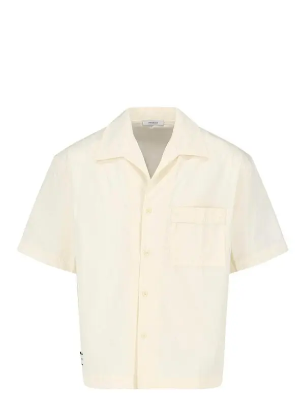 ENTIRE STUDIOS Long Sleeve Camp Collar Button-up Shirt - White