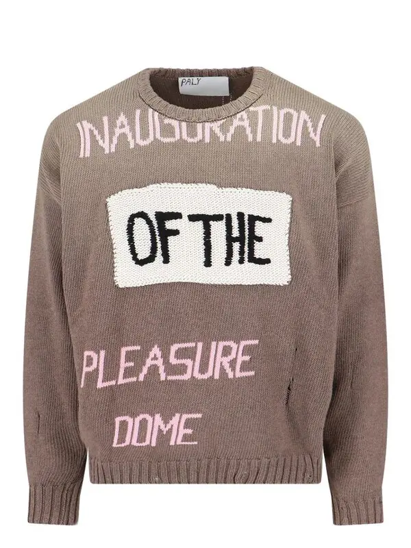 PALY Inauguration Of The Pleasure Dome" Distressed Knit Sweater - Brown