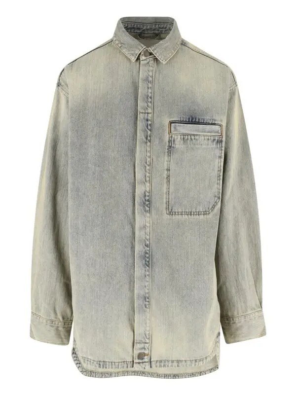 ENTIRE STUDIOS Oversized Denim Shirt Jacket - Light Blue