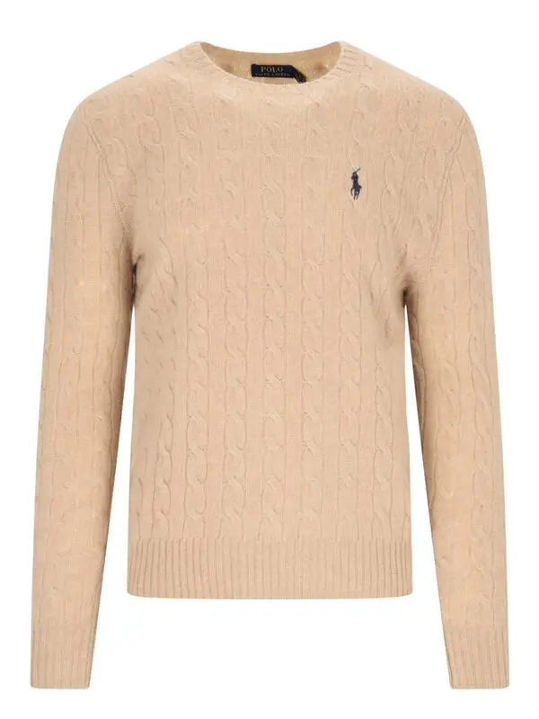 Polo Ralph Lauren Cable-knit Cotton Crewneck Sweater - Brown