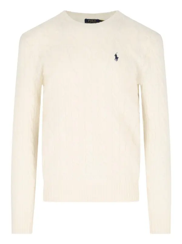 Polo Ralph Lauren Cable-knit Cotton Crewneck Sweater - Cream