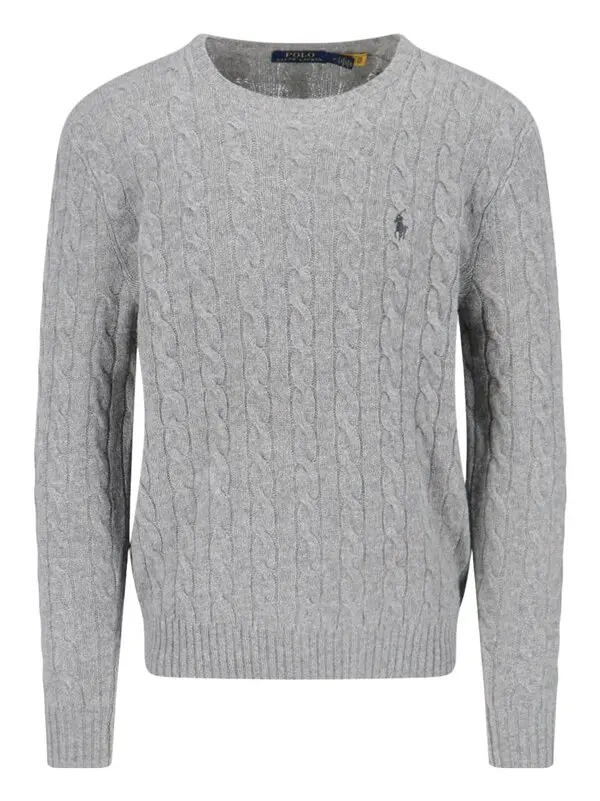 Polo Ralph Lauren Cable-knit Cotton Crewneck Sweater - Grey