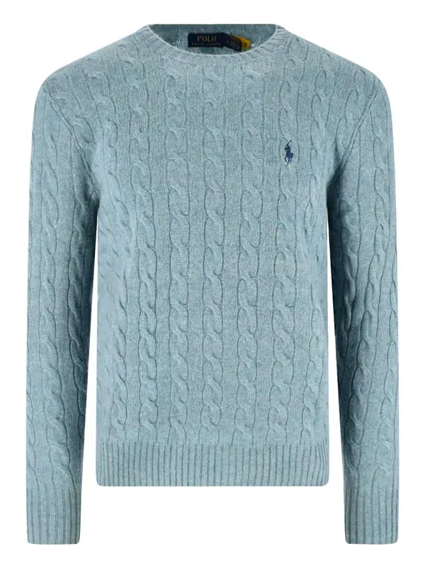 Polo Ralph Lauren Cable-knit Crewneck Sweater - Light Blue