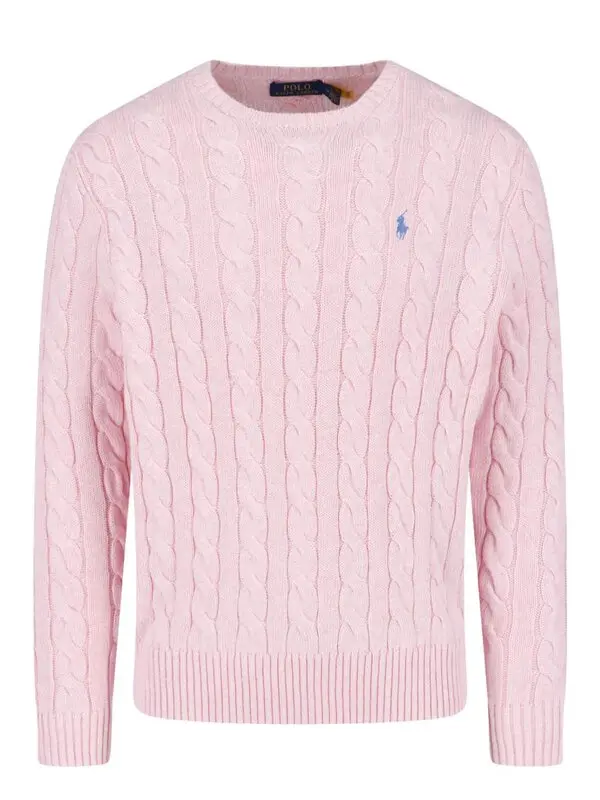 Polo Ralph Lauren Zip-up Hooded Sweater In 100% Cotton - Pink