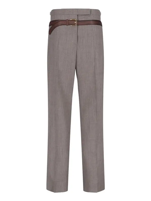 Prada Tailored Wool-blend Trousers - Brown