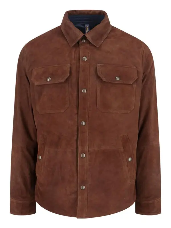 Polo Ralph Lauren Goat Suede And Recycled Polyester Jacket - Brown