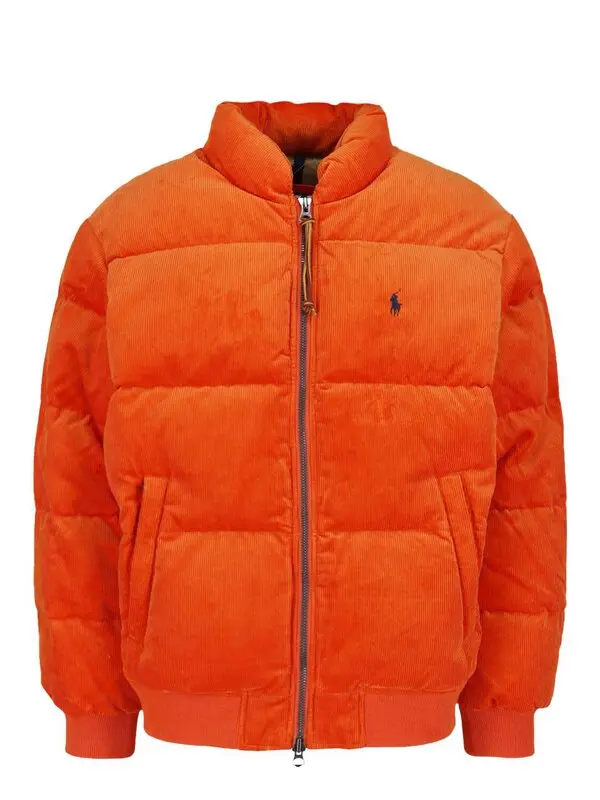 Polo Ralph Lauren Corduroy Zip-up Jacket With Classic Collar - Orange