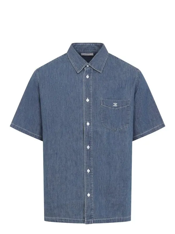 Celine Cotton Bowling Shirt - Blue