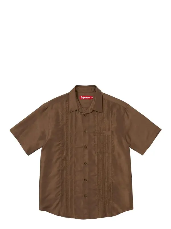 Supreme Pintuck Short-sleeve Shirt - Brown