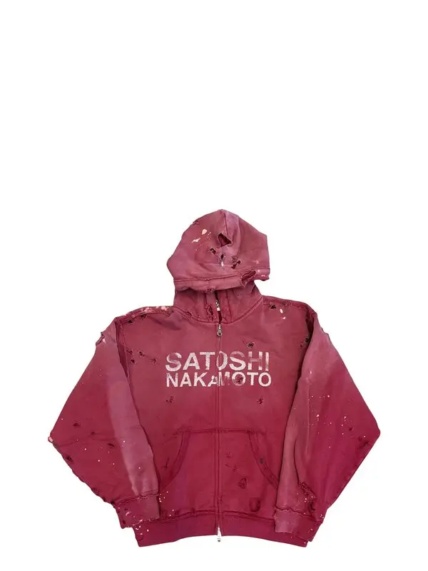 SATOSHI NAKAMOTO Luke Fleece Hoodie - Red