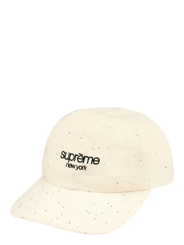 Supreme Sequin Denim Classic Logo 6-panel 'natural - Cream