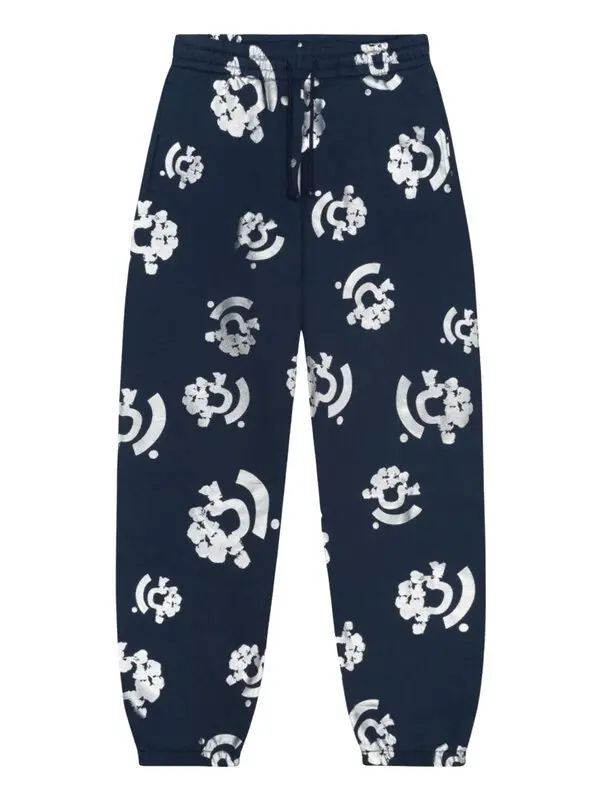 DENIM TEARS Bstroy Silver Print Sweatpants - Blue