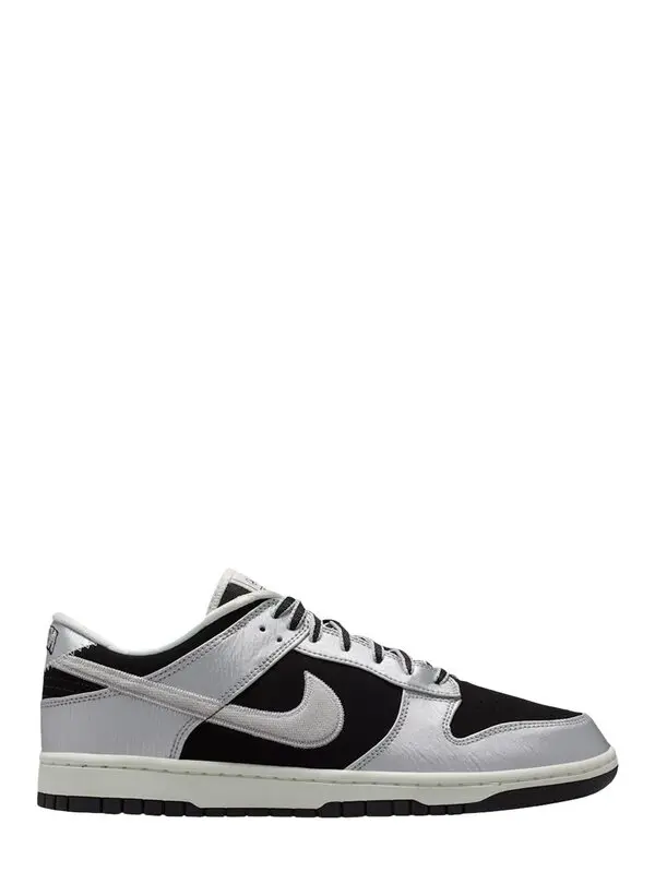 Nike Dunk Low Retro Metallic Black Sail Sneakers - Silver