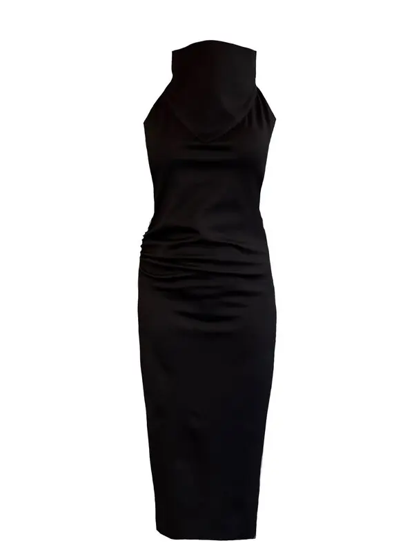 MIRIMALIST Open Back Midi Dress - Black