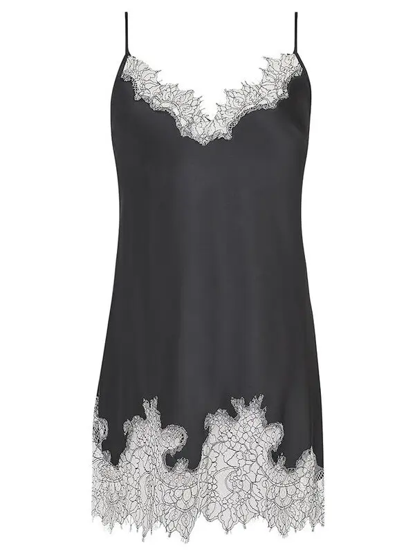 AVENUE 8 Lace Detailed Mini Cami Dress - Black
