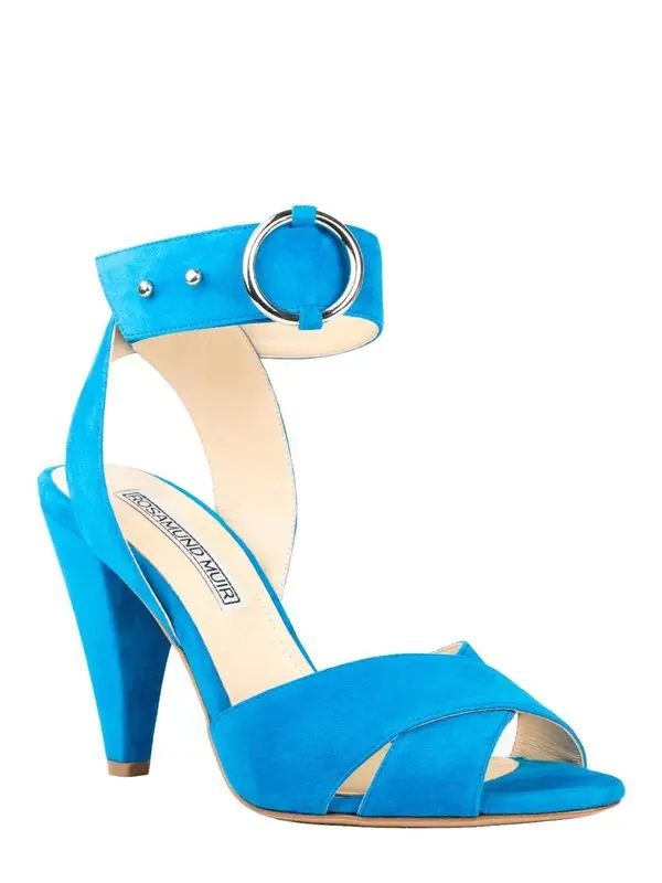 ROSAMUND MUIR LONDON Montana Suede Heels - Blue