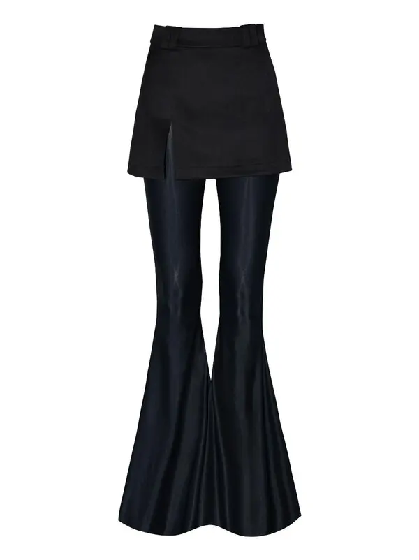 VESTIAIRE D'UN OISEAU LIBRE Layered Flare Pantaskirt - Black