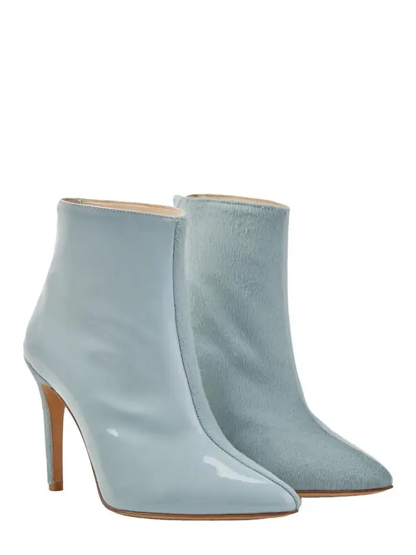 ROSAMUND MUIR LONDON Grey / Blue Paulina Duo Texture Powder Blue Boots - Grey/blue