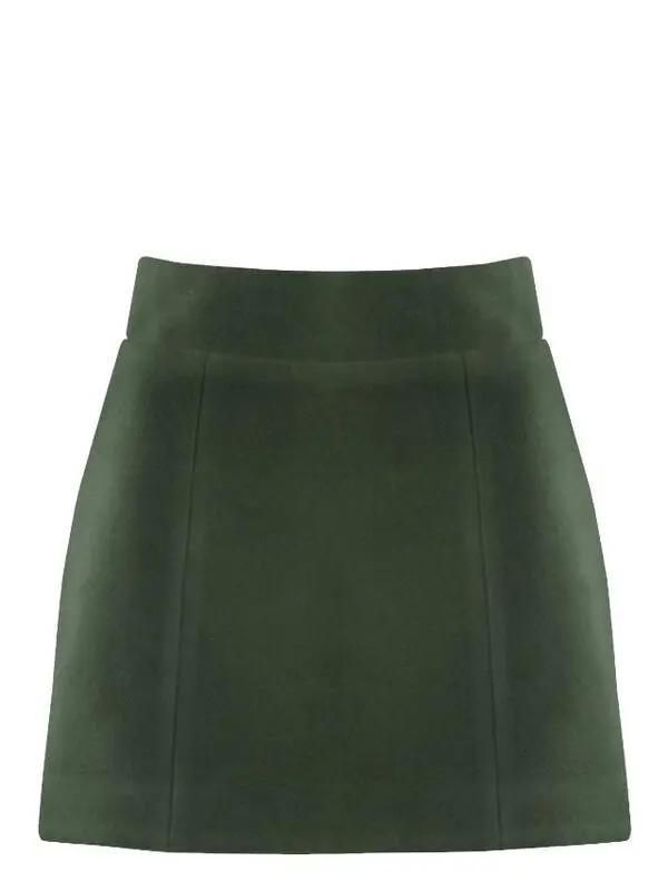VESTIAIRE D'UN OISEAU LIBRE Kaki Cashmere Mini Skirt - Green