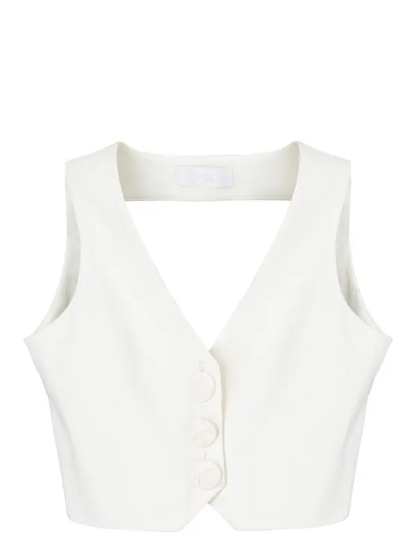 VESTIAIRE D'UN OISEAU LIBRE Superfine Merino Wool Open Back Vest - White