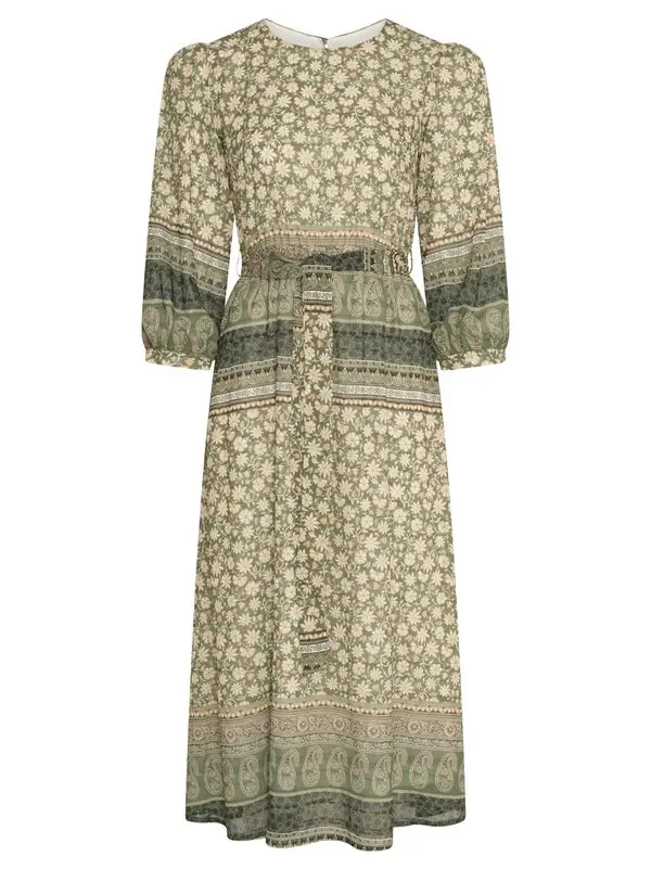 LATELIER LONDON Marion Floral Midi Dress - Green