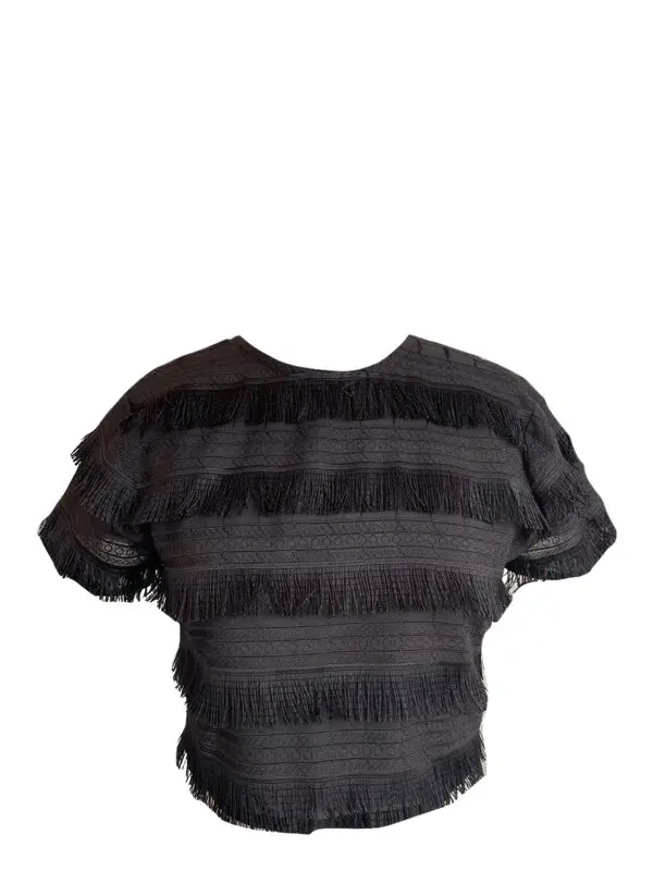 MIRIMALIST Fringe Crop Top - Black
