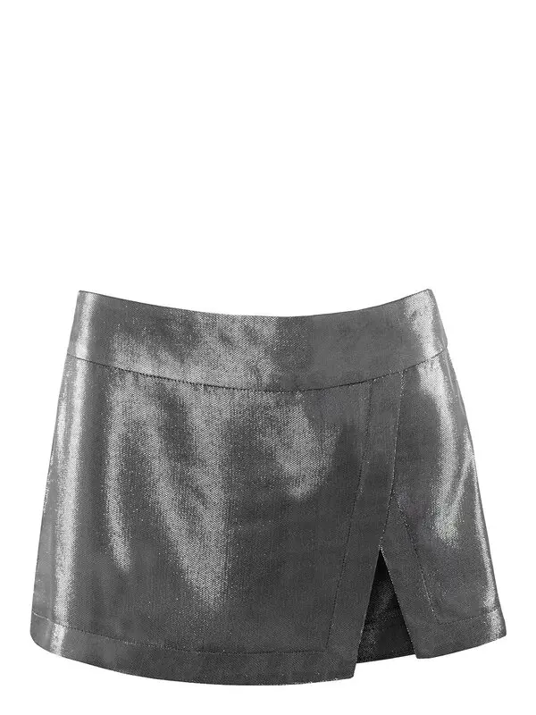 VESTIAIRE D'UN OISEAU LIBRE Metallic Mini Skirt - Silver